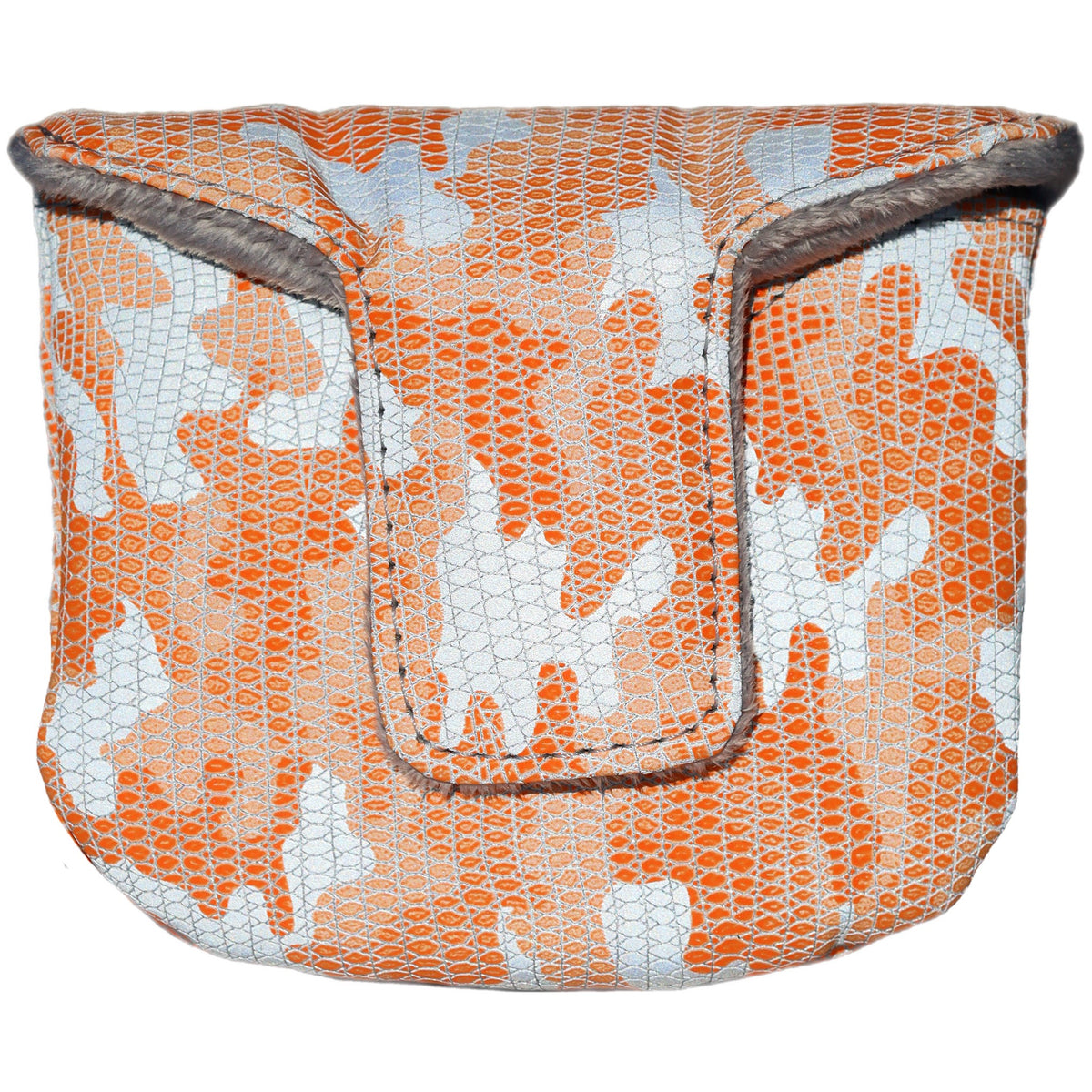 CUSTOM MALLET PUTTER COVER - (ORANGE/WHITE) "SNAKE" – wildwoodgolf